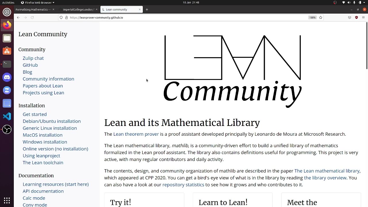 [Formalising math 2022] -- getting started