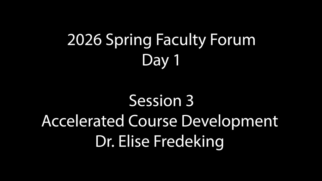 Spring Faculty Forum 26   Day 1   Session 3