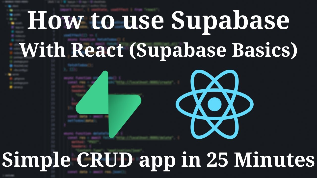 Build a CRUD app with Supabase & React in 25 Minutes (Supabase Tutorial)