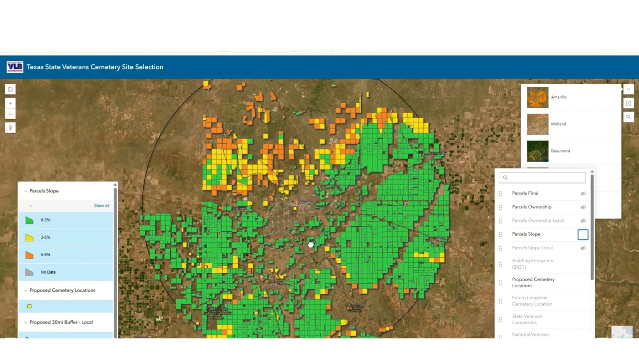 Texas State Veterans Cemeteries Interactive Web Map