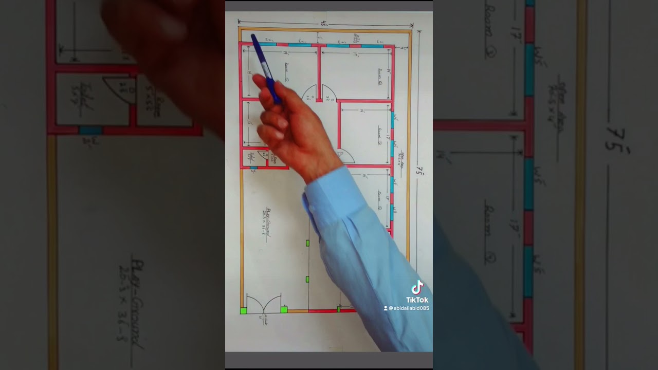 45'x75' School Building Plan Design