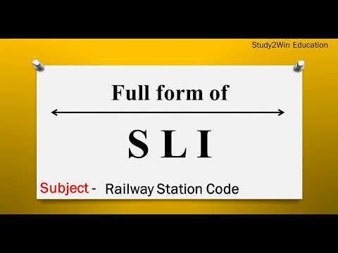 SLI ka full form | Full form of SLI in English | Subject - Railway Station
