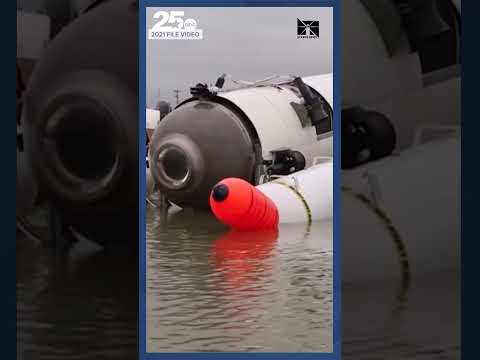 New video from the U S Coast Guard shows the wreckage of the OceanGate Titan submersible