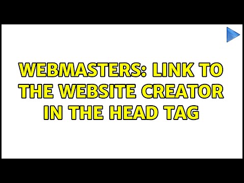 Webmasters: Link to the website creator in the head tag