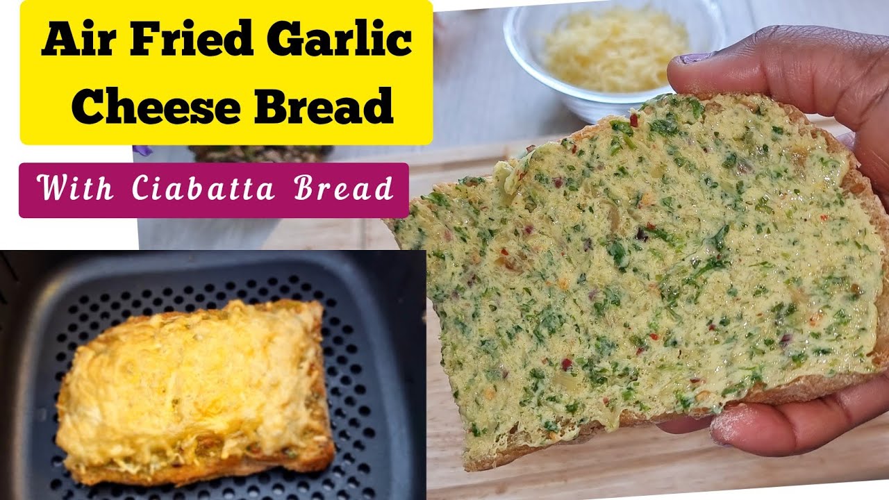 Air fryer Garlic Cheese Bread RECIPE with Homemade Ciabatta Bread //Viral Tiktok Garlic Butter Paste