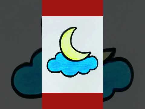 Moon & cloud drawing #shorts #art #drawing #easydrawing