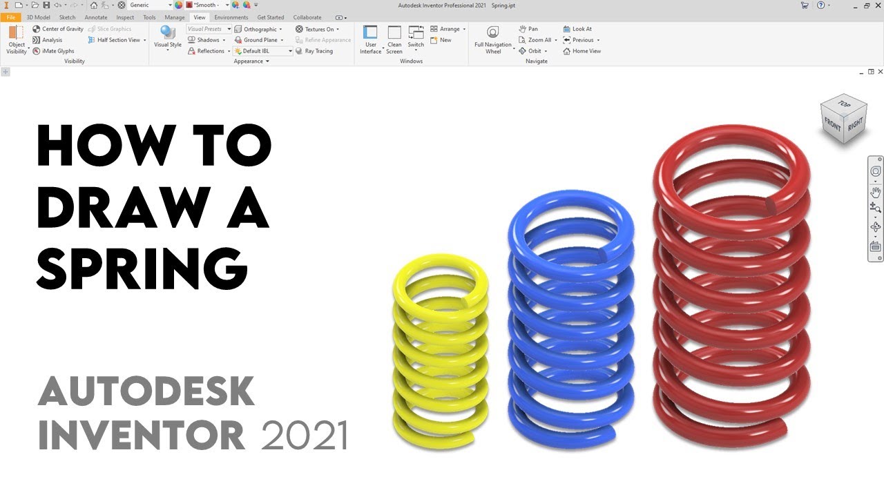 How to draw a Spring | Autodesk Inventor 2021 | Tutorial