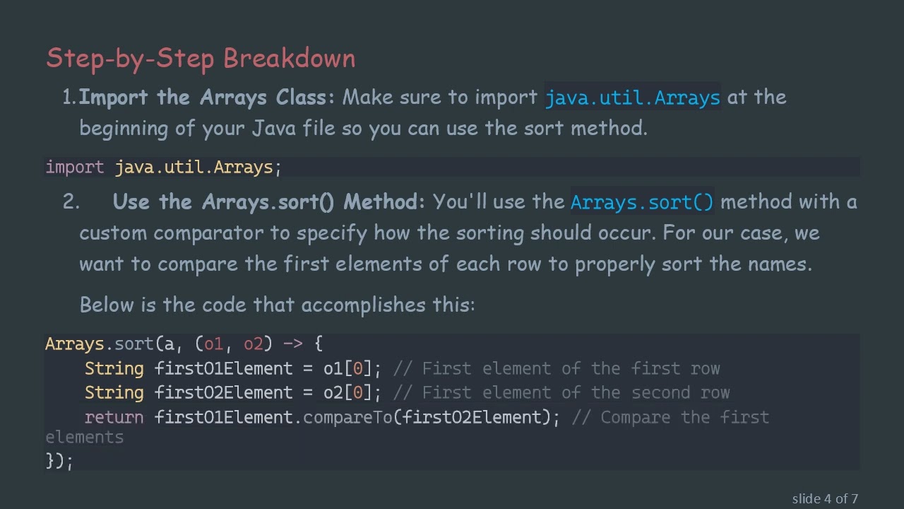 How to Sort a 2D Array in Java? A Simple Guide