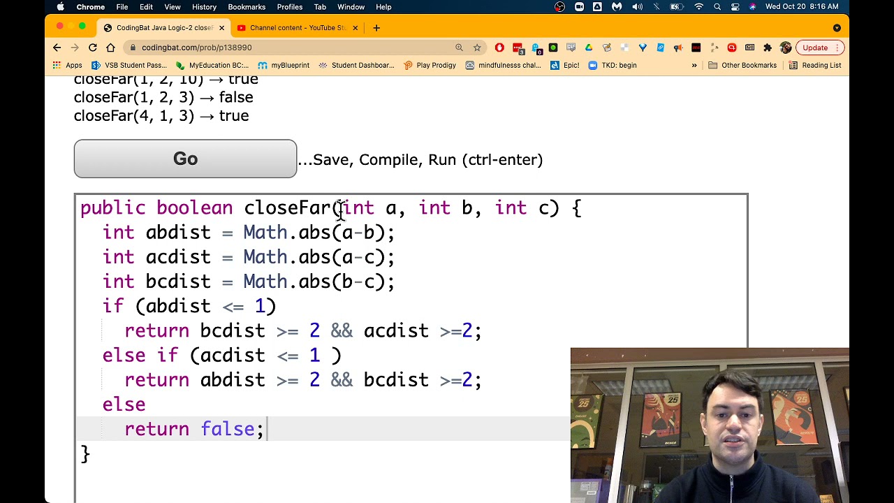 codingBat logic-2 closeFar