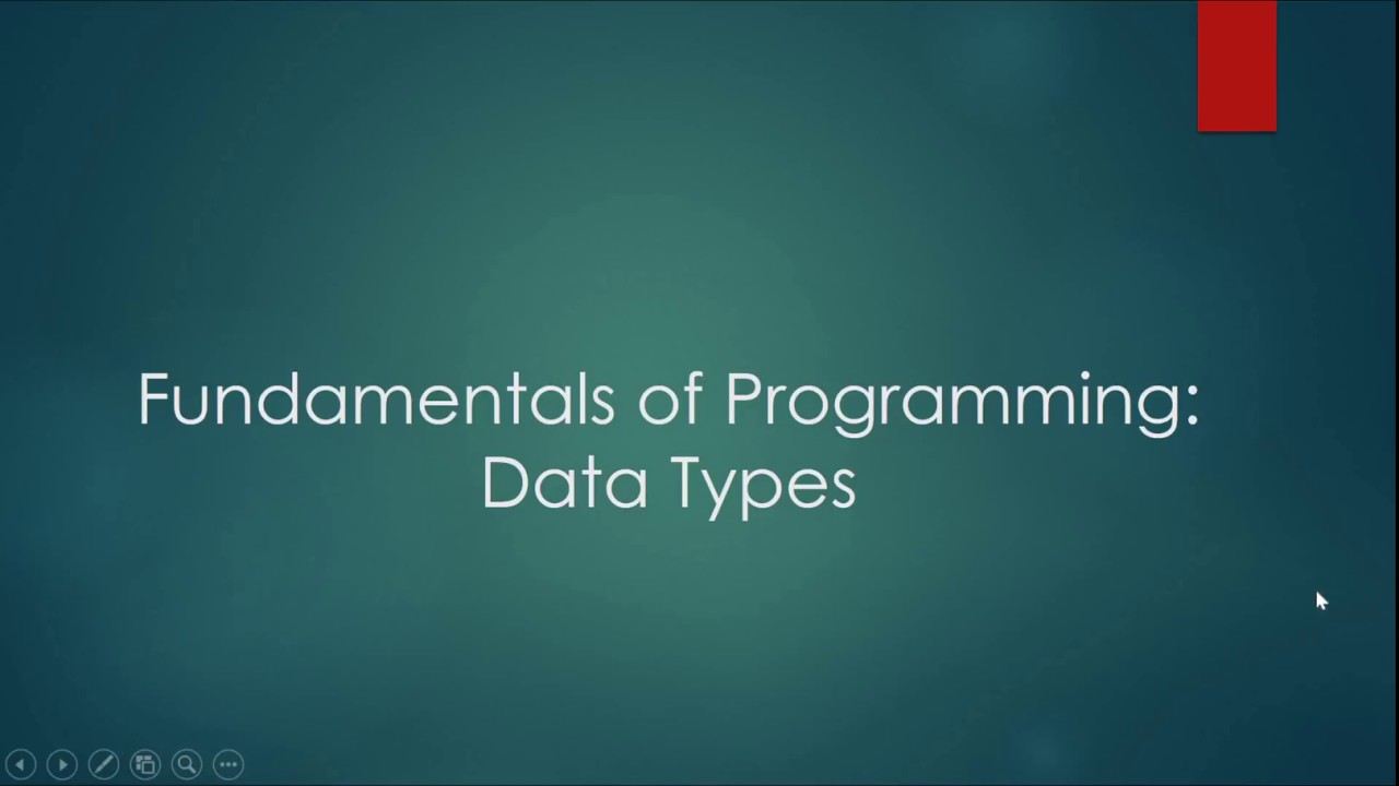 Fundamentals of Programming: Data Types