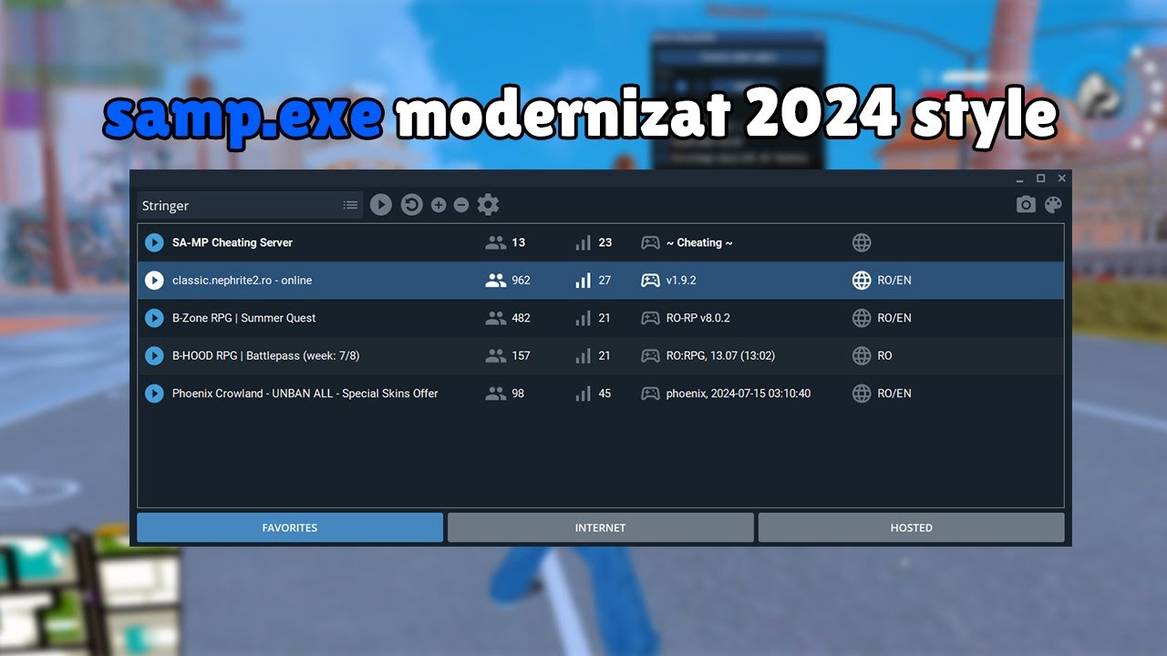SAMP.EXE MODERN – LAUNCHER / CLIENT ACTUALIZAT 2024 STYLE - stringer.ro