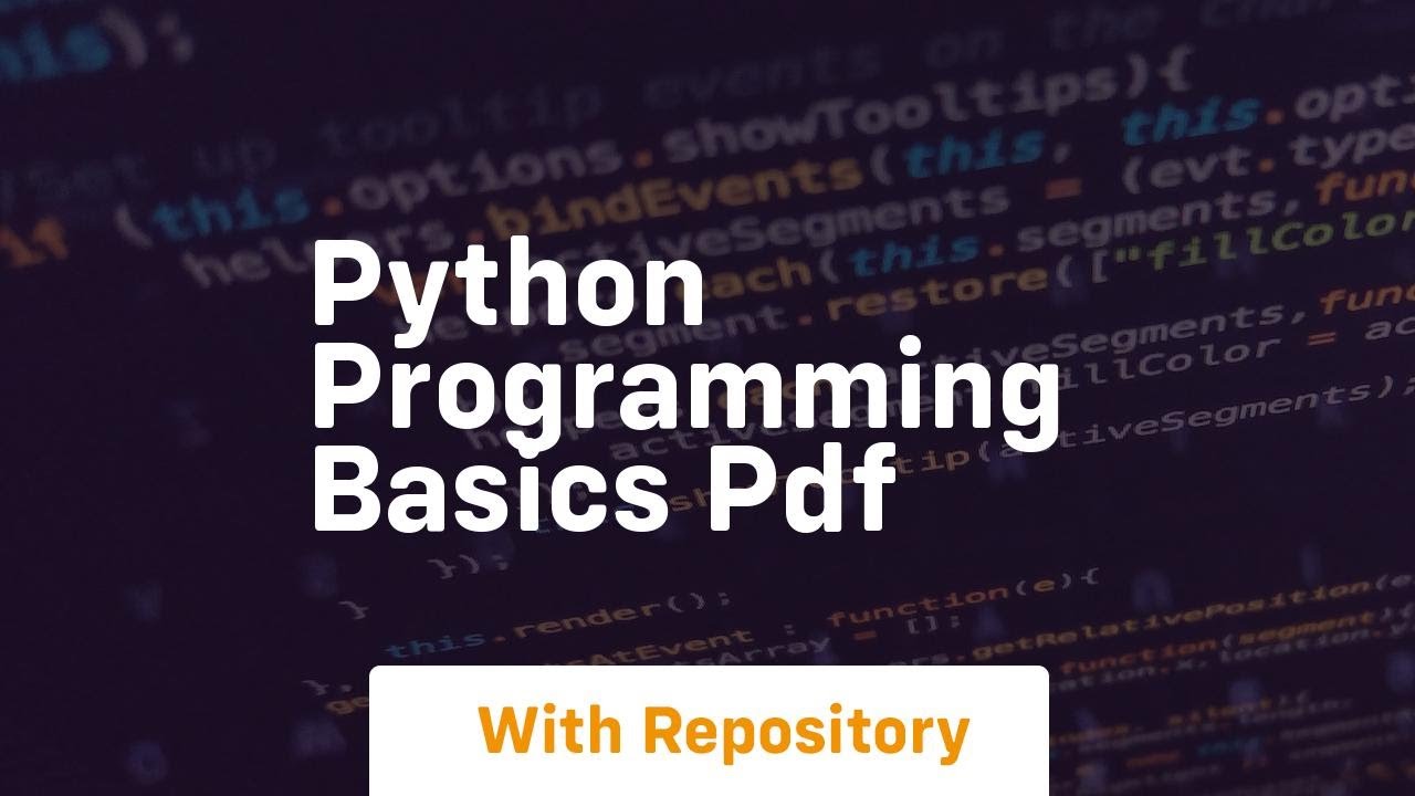 python programming basics pdf