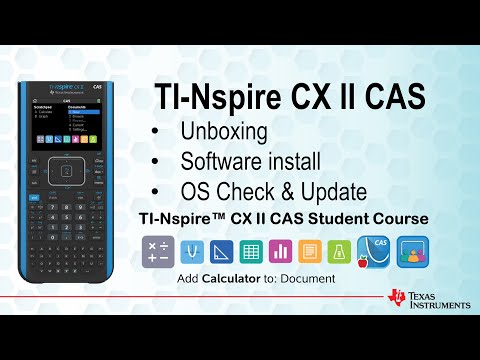 Unboxing TI-nspire CX II CAS: Switching on, Software install, OS Updates and free student courses.