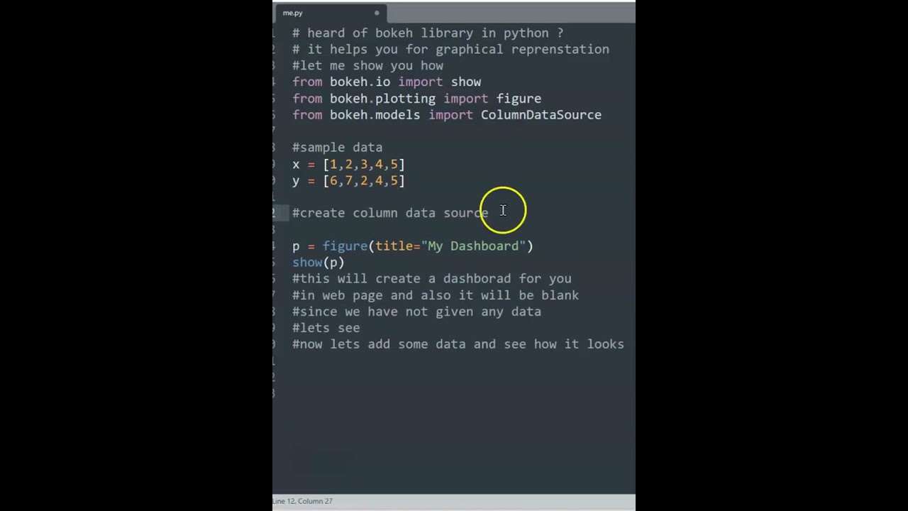 Python Bokeh Tutorial | Interactive Dashboards #shorts