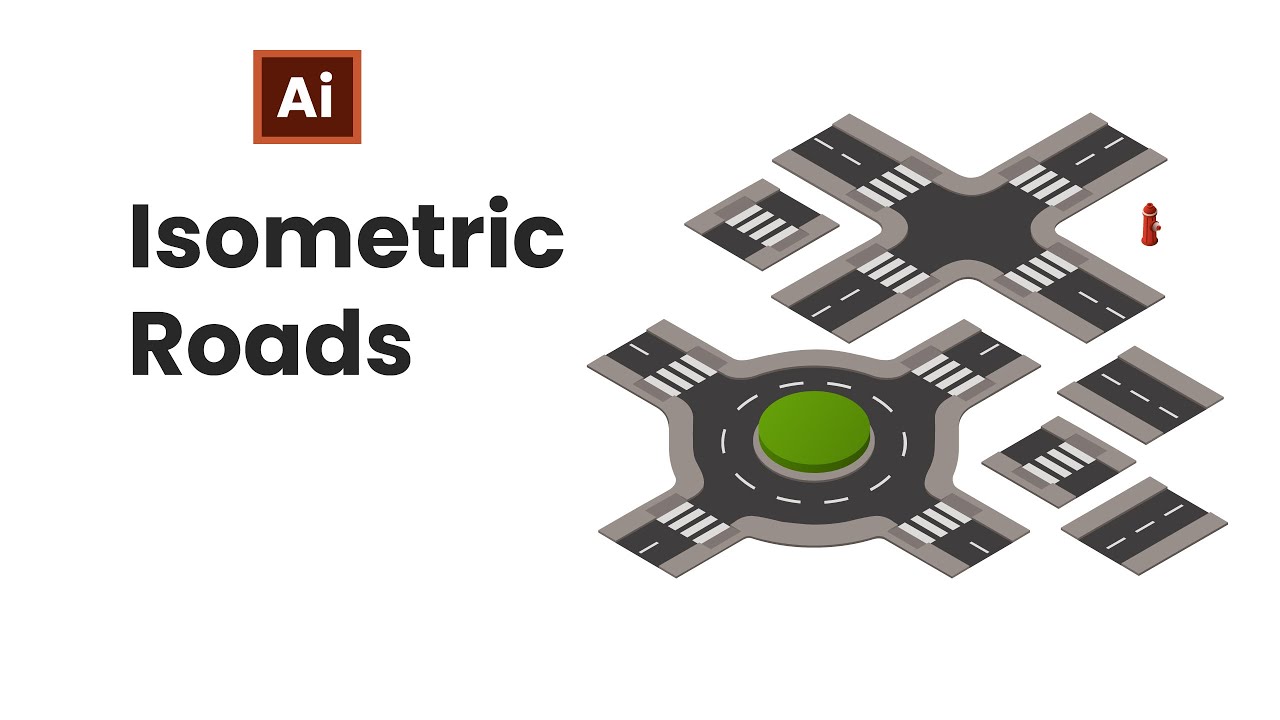 Isometric design for beginners #1. How to design an isometric road in Adobe Illustrator CC 2021