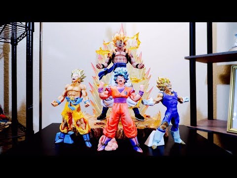 Blood of Saiyans! SS Goku Majin Vegeta Kaioken Blue Son Goku Unboxing review- dbz figures