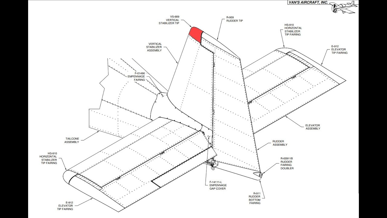 Aviation: Vans RV Aircraft - Van's RV-14A Vertical Stabilizer Tip