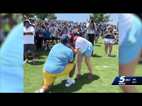 Couple gets engaged at Thunder championship parade in Oklahoma City