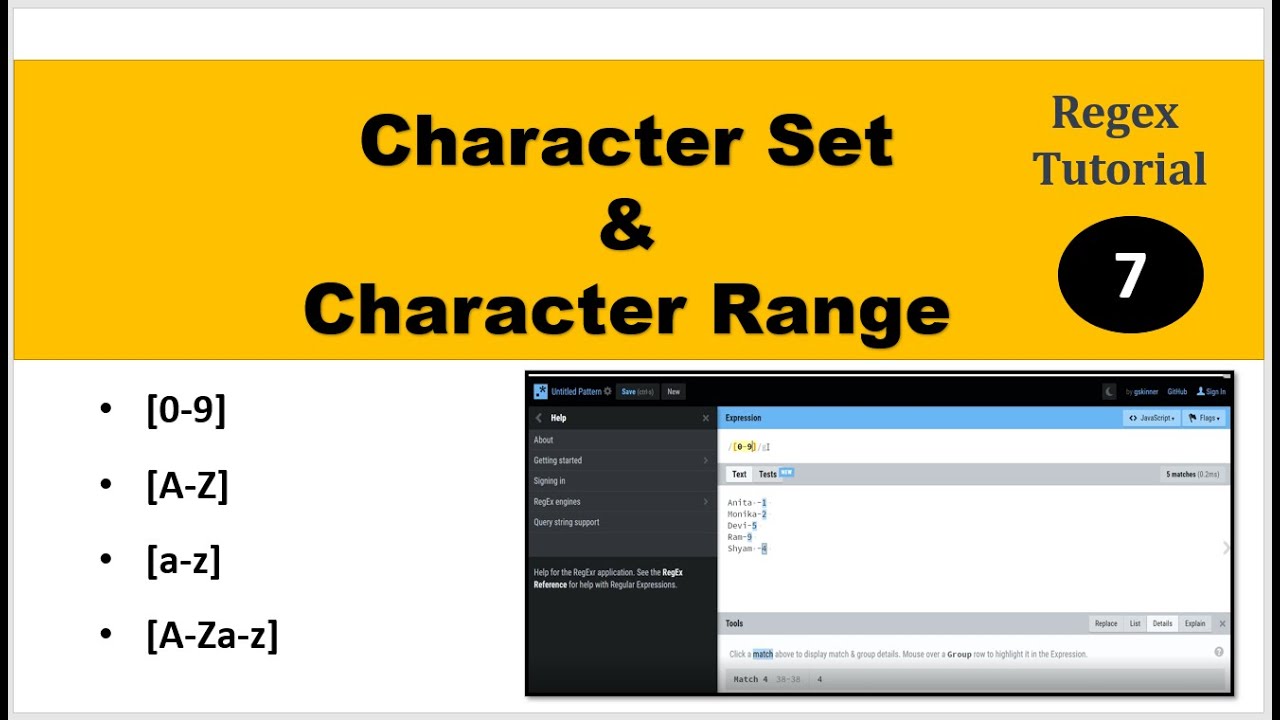 Character Set & Range |  Regex Tutorial Part-7