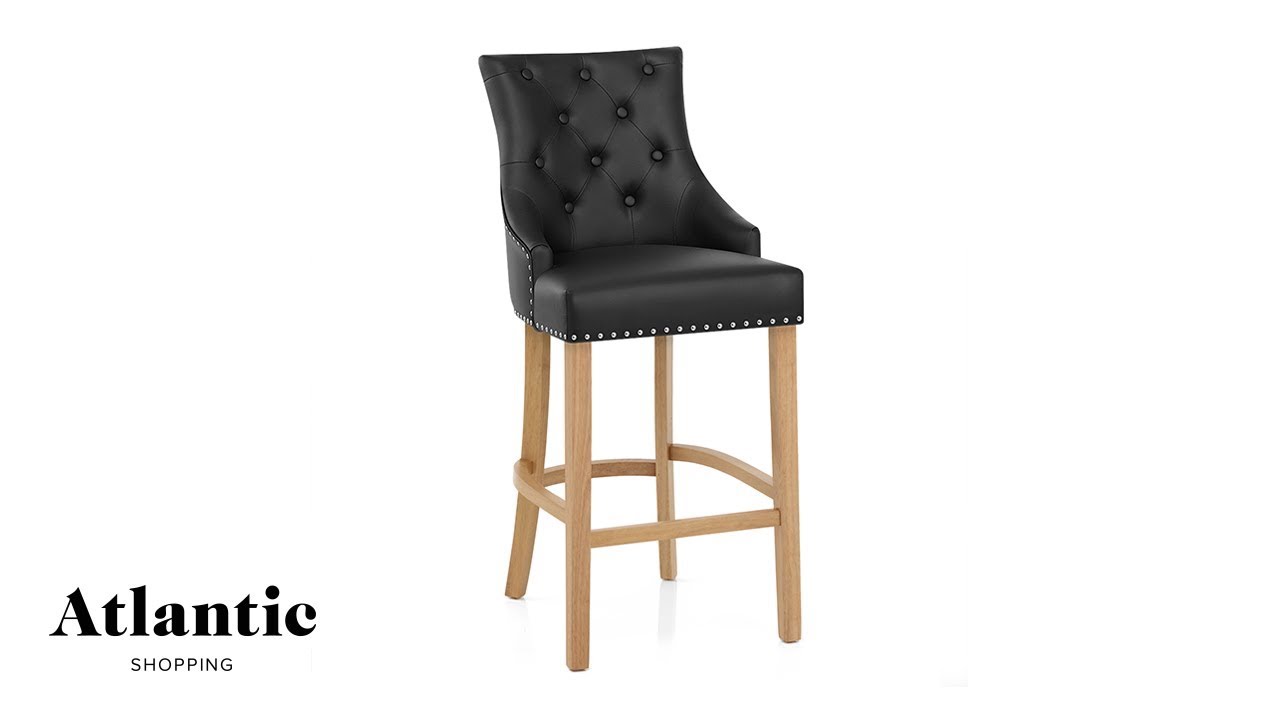Ascot Oak Bar Stool Leather