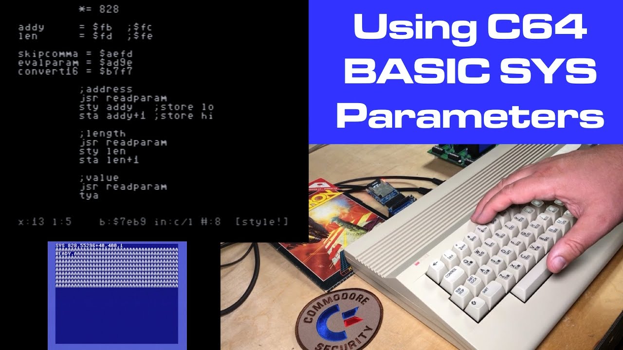 Using Commodore 64 BASIC SYS Parameters in Machine Language