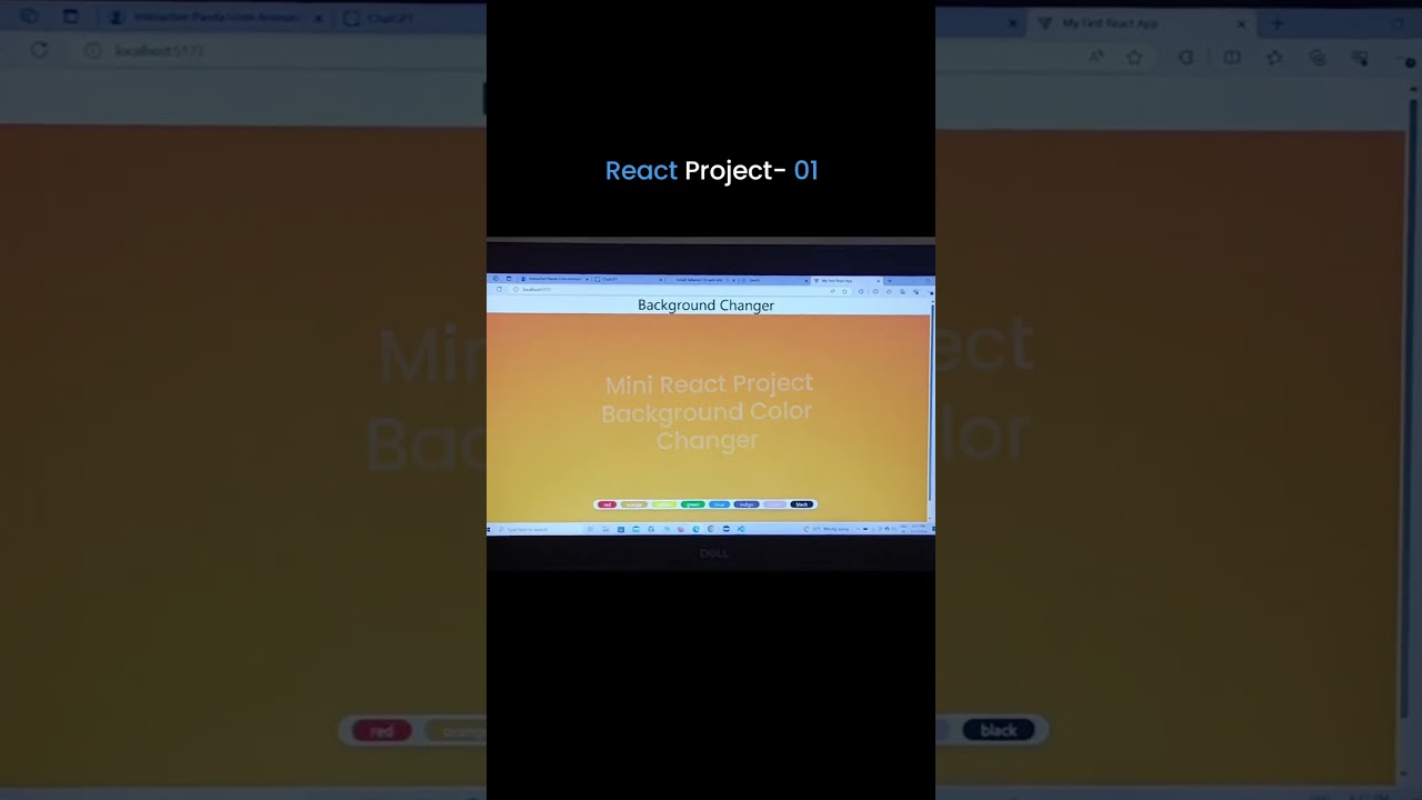 React Project 01 Background Color Changer using React 🚀