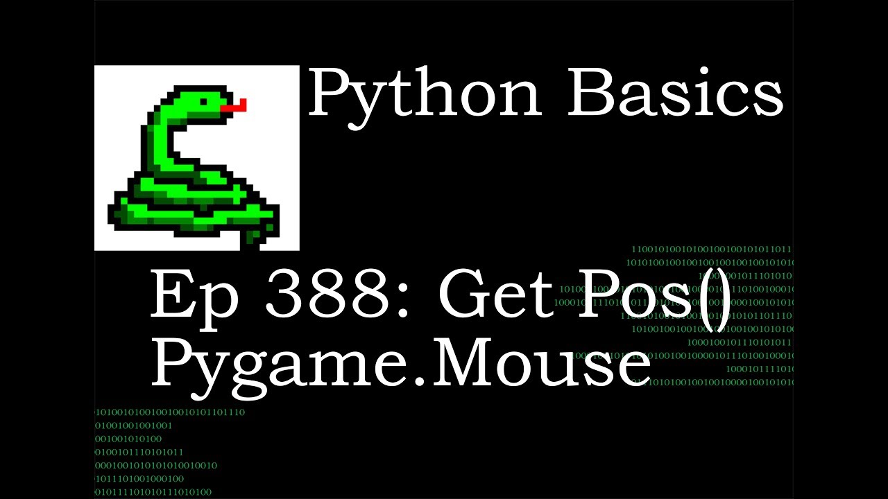 Python Basics Pygame Mouse Get Pos Method