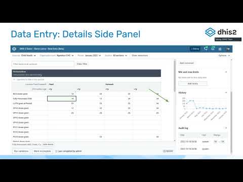 Data Entry: Details Side Panel - DHIS2 2.39