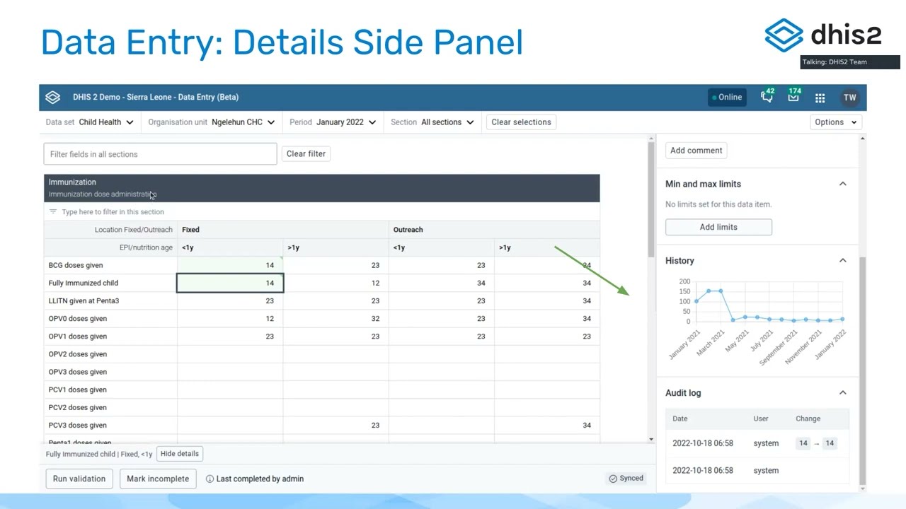Data Entry: Details Side Panel - DHIS2 2.39
