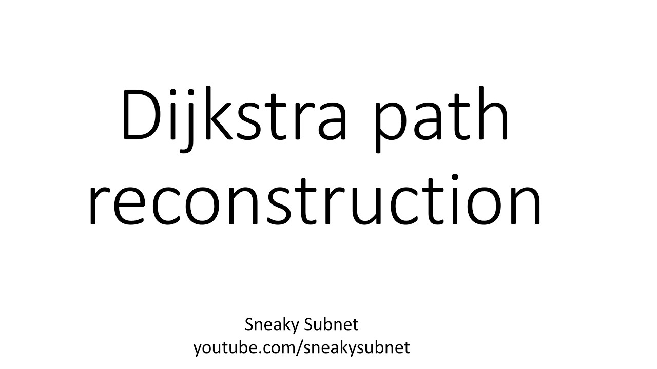 Dijkstra Path Reconstruction