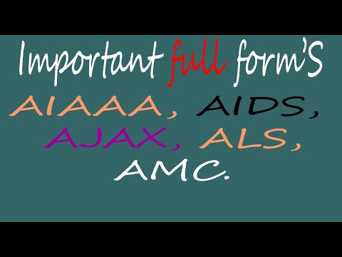What is the full form of AIAAA AIDS AJAX ALS AMC