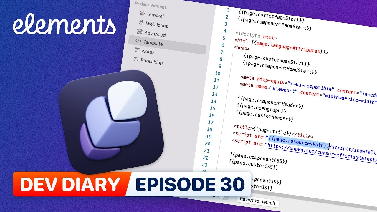 Dev Dairy Ep30 - Advanced Template Editor - Dev Diary - RapidWeaver ...