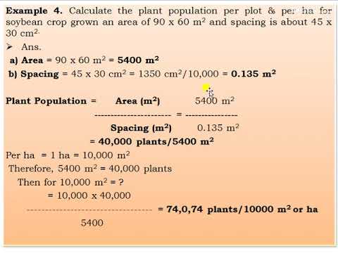 Practical on "Calculations on Plant population, Fertilizer dose & Seed rate"