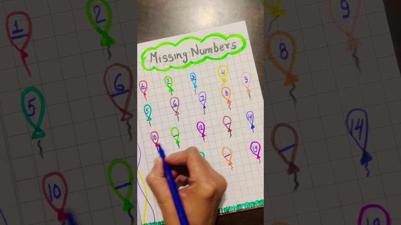 # Missing numbers for nursery class # missing numbers worksheet # kindergarten worksheet #