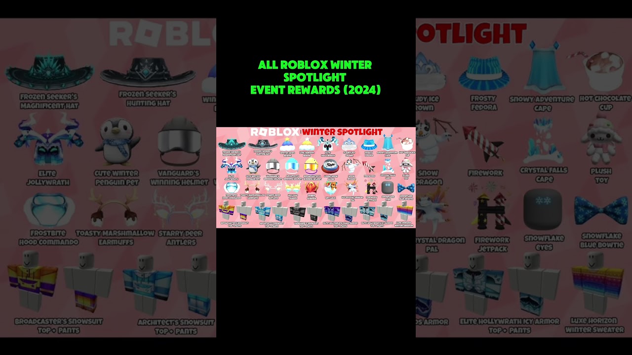 All Roblox Winter Spotlight Event Rewards (2024)