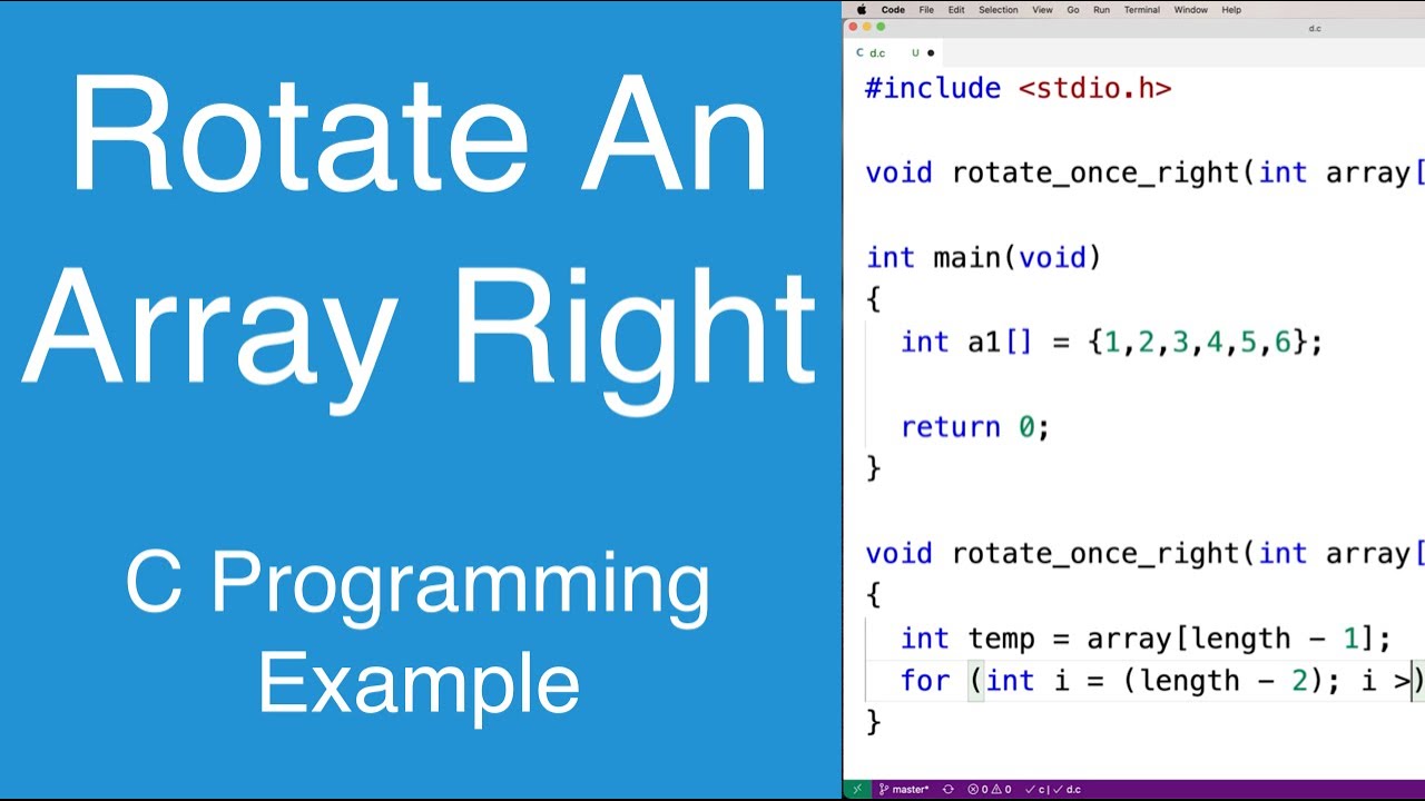 Rotate An Array Right | C Programming Example