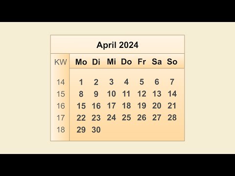 Kalender April 2024