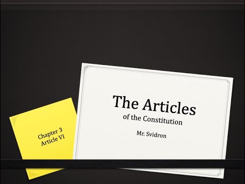 Article VI and VII The Constitution