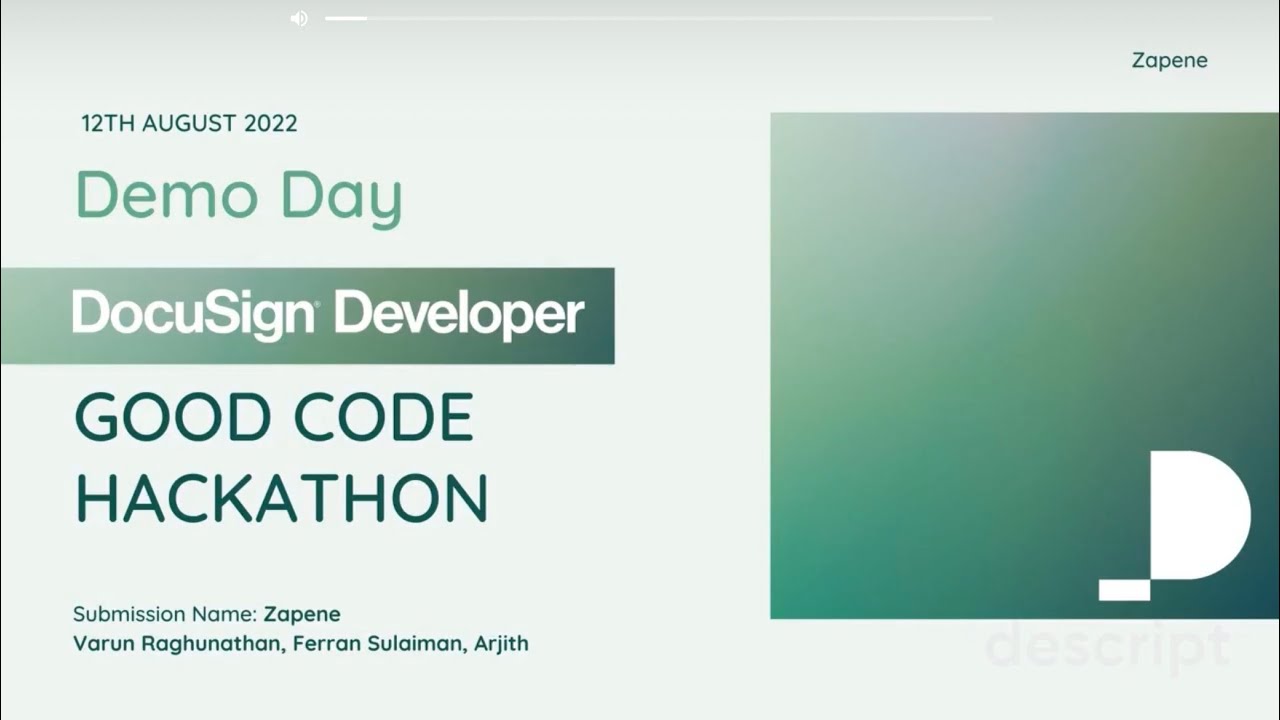 Zapene | DocuSign Good Code Hackathon 2022