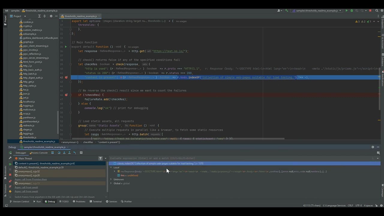k6 debugger