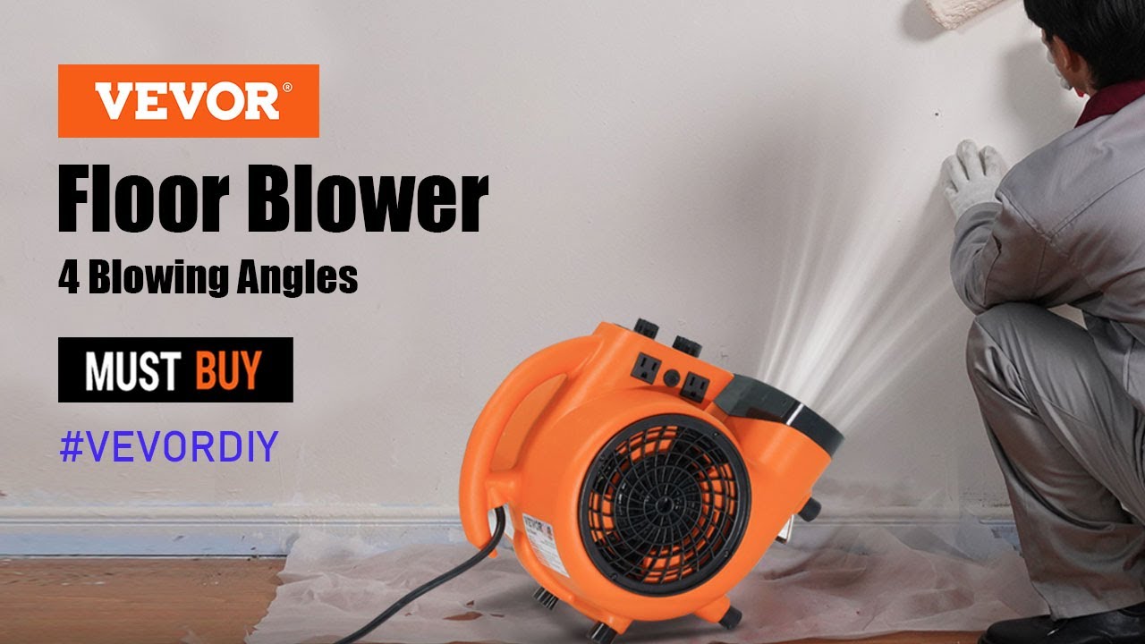 VEVOR Floor Blower, 1/4 HP, 1000 CFM, for Janitorial, Home, Commercial, Industrail Use, ETL Listed