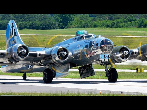 "The Iconic B-17G Flying Fortress and the B-25 Mitchell up close action Pdk Airport