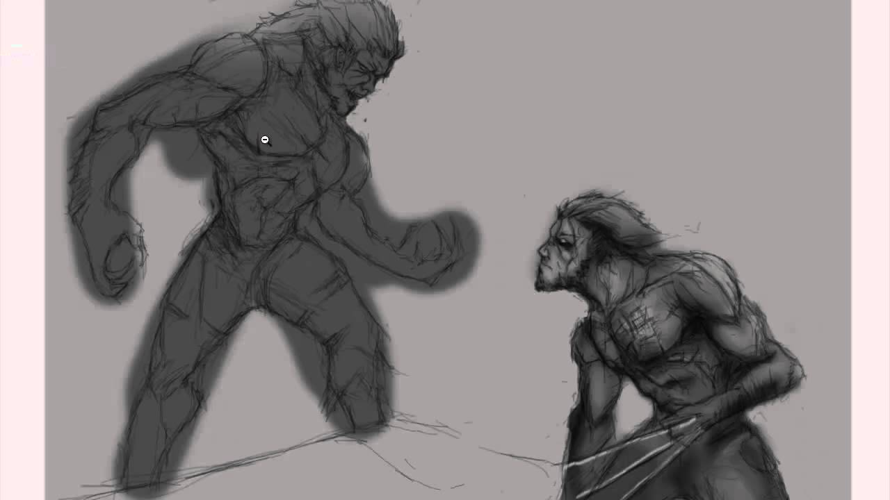 Wolverine vs Sabertooth Speed Painting