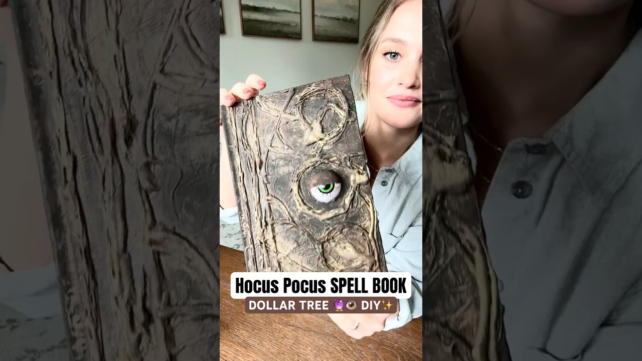 Hocus Pocus Spell Book 🔮👁️ DOLLAR TREE DIY! 📖✨#craft #diy #decor #hack #halloween #homedecor