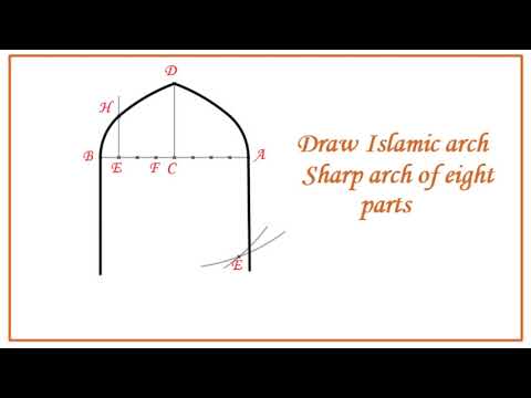 Draw Islamic arches /Sharp arch of eight parts