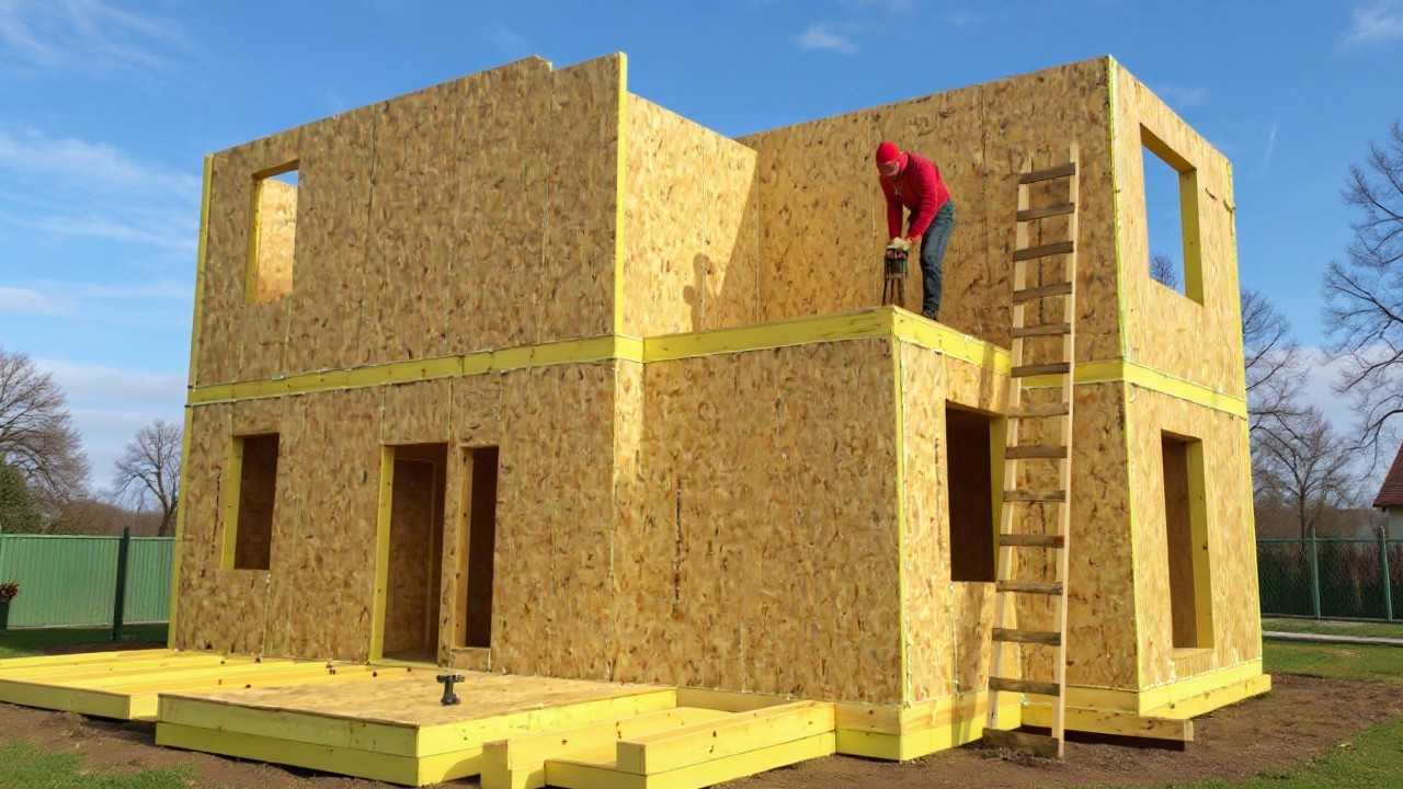 Building a Unique Two-Story House | Full construction process