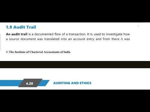 AUDIT TRAIL - MEANING AND SIGNIFICANCE - CA INTER - AUDITING CHAP 4- EXPLAINED IN TAMIL