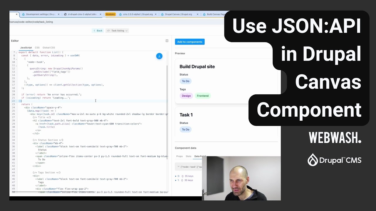 Use JSON:API in Drupal Canvas Component