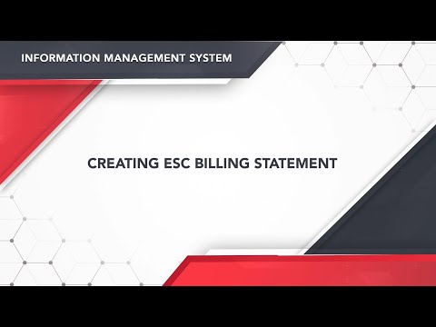 Creating ESC Billing Statement