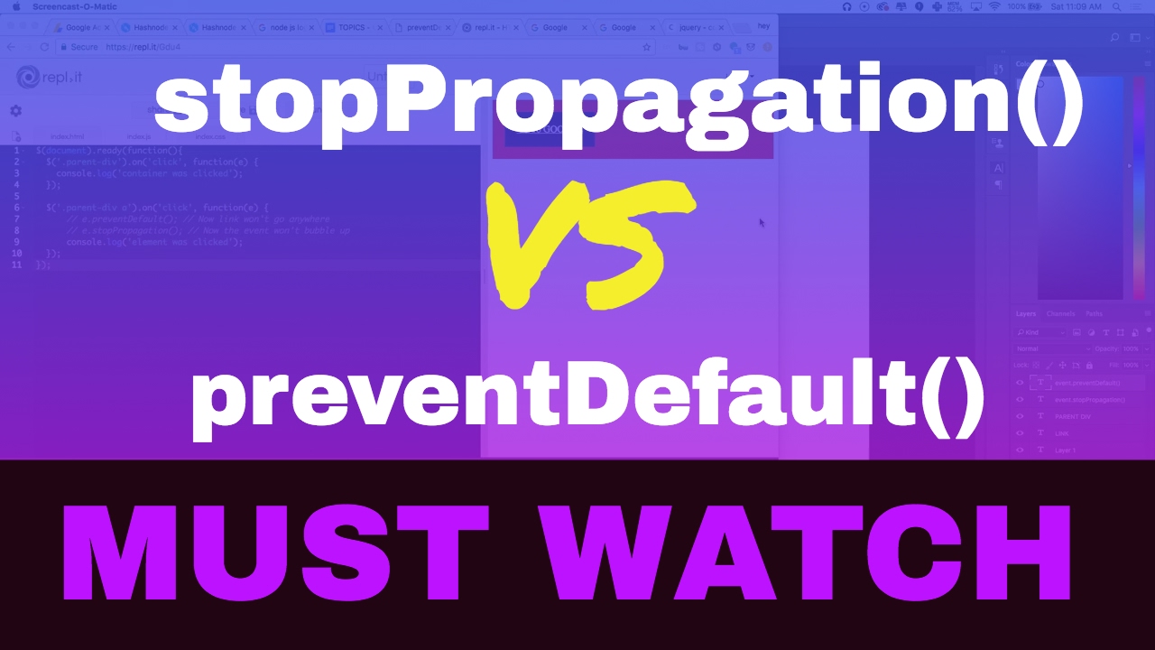Web devlopers When to use stopPropagation and preventDefault in Javascript?